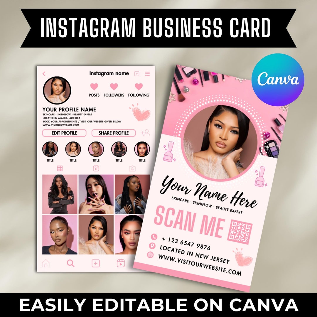Makeup Artist Instagram Business Cards, Digital Business Cards ...