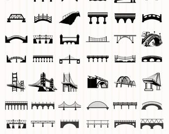 Long Bridges Svg Bundles, Bridges Svg Design, Bridges Clipart, Bridges ...