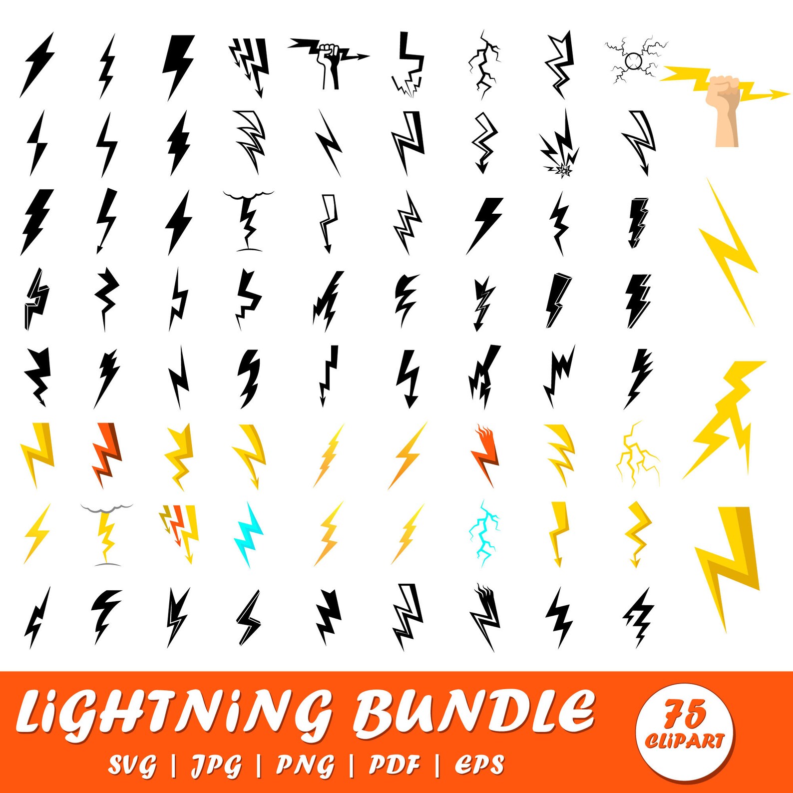 Thunder Lightning Svg ,thunder Svg, Lightning Bolt Svg Bundles, Flash ...