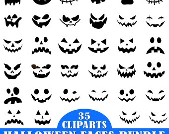 Halloween Faces Svg Bundles, Pumpkin Face Svg, Scary Faces Svg Bundles ...