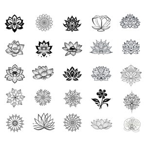 Lovely Lotus Flower Svg, Flower Svg Bundles, Lotus Flower Designs ...