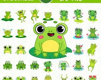 Frog Svg Bundles, Baby Frog Svg, Colorful Frog Svg, Frog Png, Animal ...