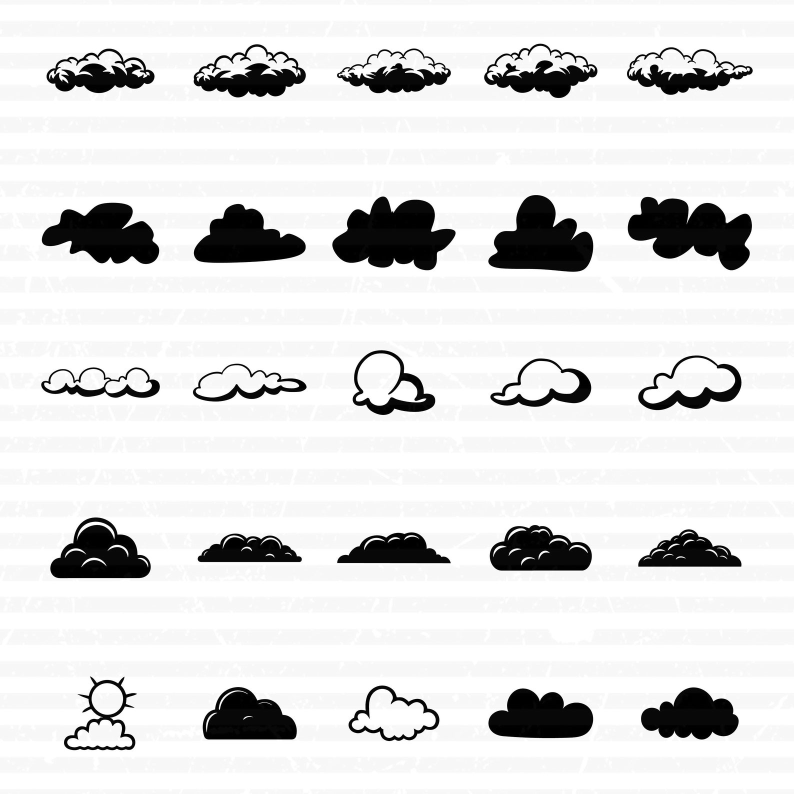 Sky Cloud Svg Bundles, Cloud Svg, Clouds Clipart, Clouds Png, Sky ...