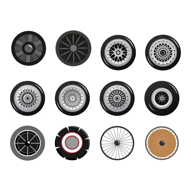 Tire Svg Bundles, Tire Clipart, Tire PNG, Car Tires Svg, Truck Tires ...