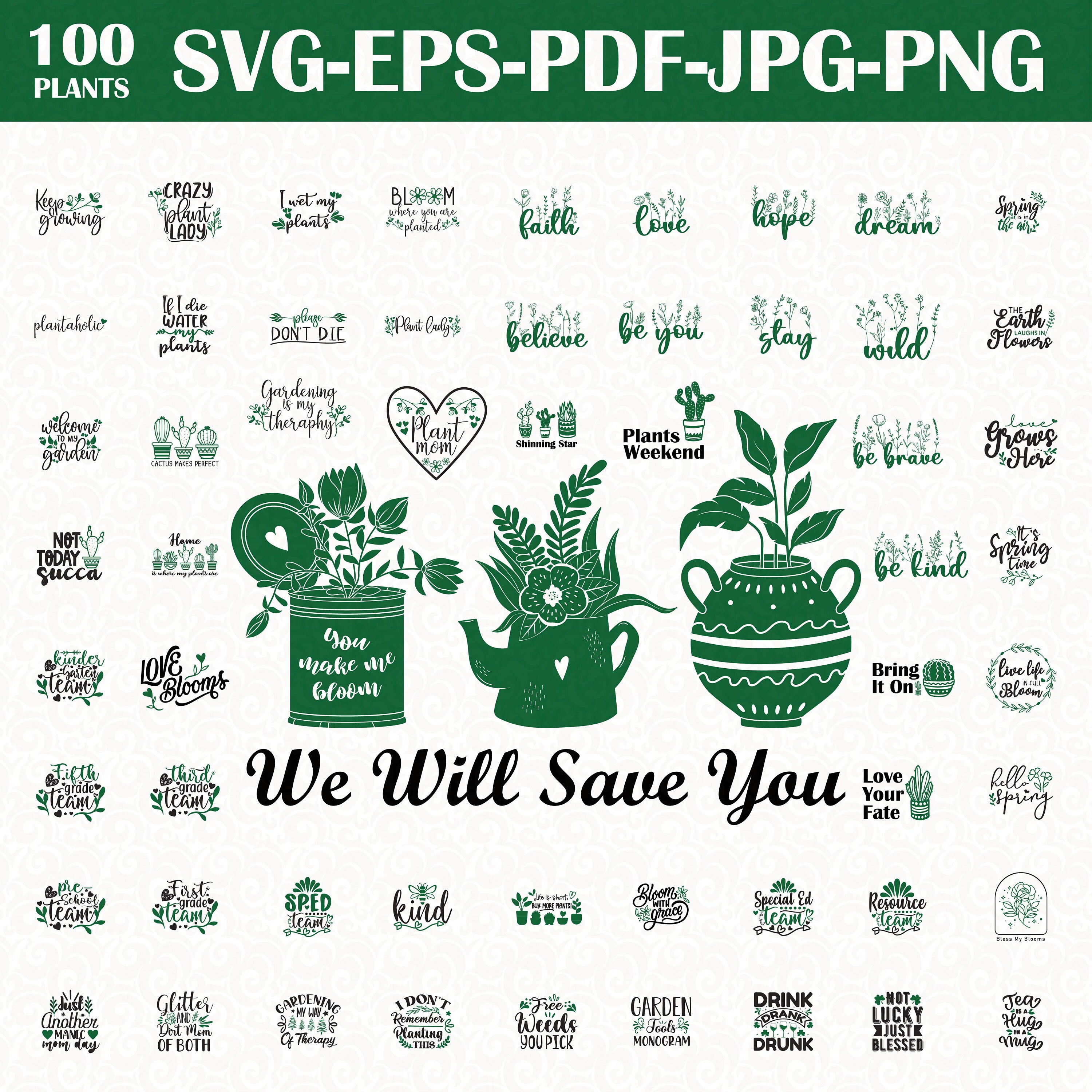 Green Plants Svg Bundles, Plant Lover Svg, Garden Svg Bundles, Funny ...