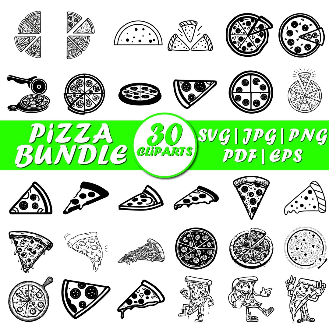Cute Pizza Svg Bundles, Pizza Slice Svg Bundles, Pizza Vector, Pizza ...