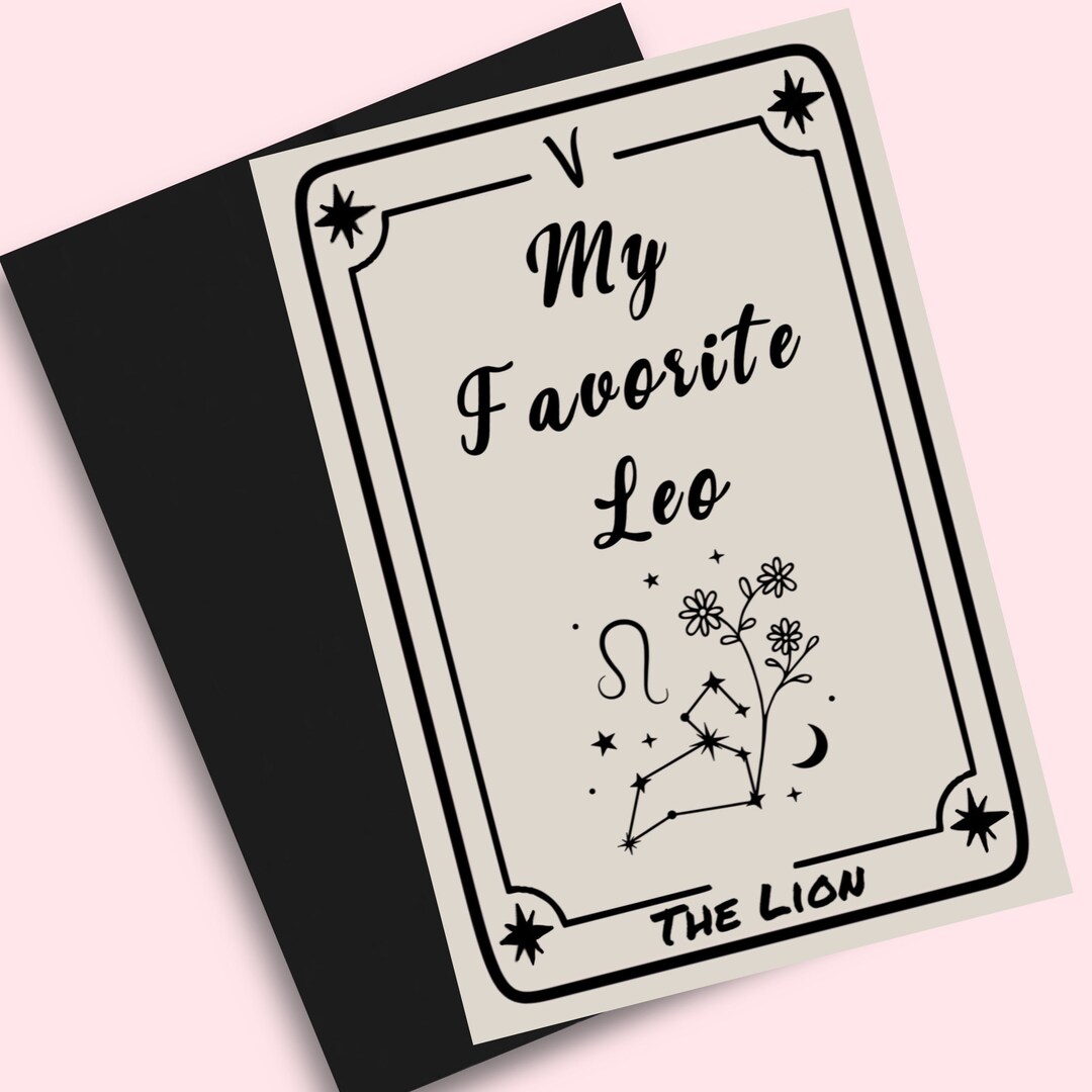 Leo Tarot Card Greeting Card matte Card Astrology Greeting Cards My ...