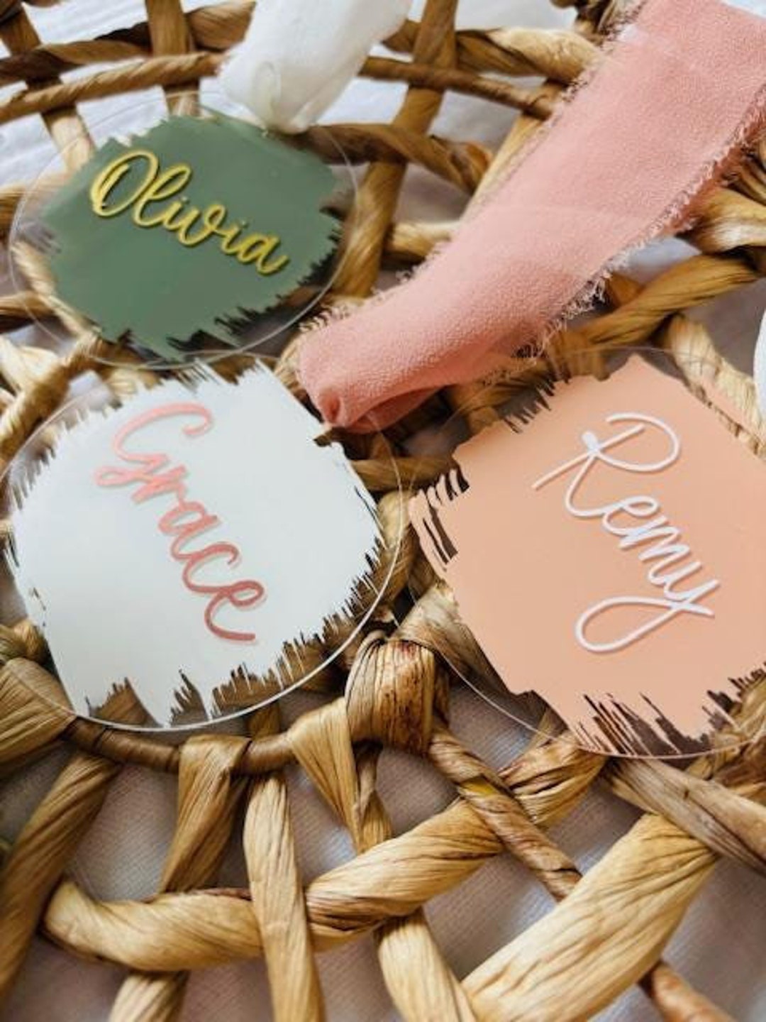 Acrylic Stocking Tags - Acrylic Name Tags, 3 Inches, Bridesmaid Name ...
