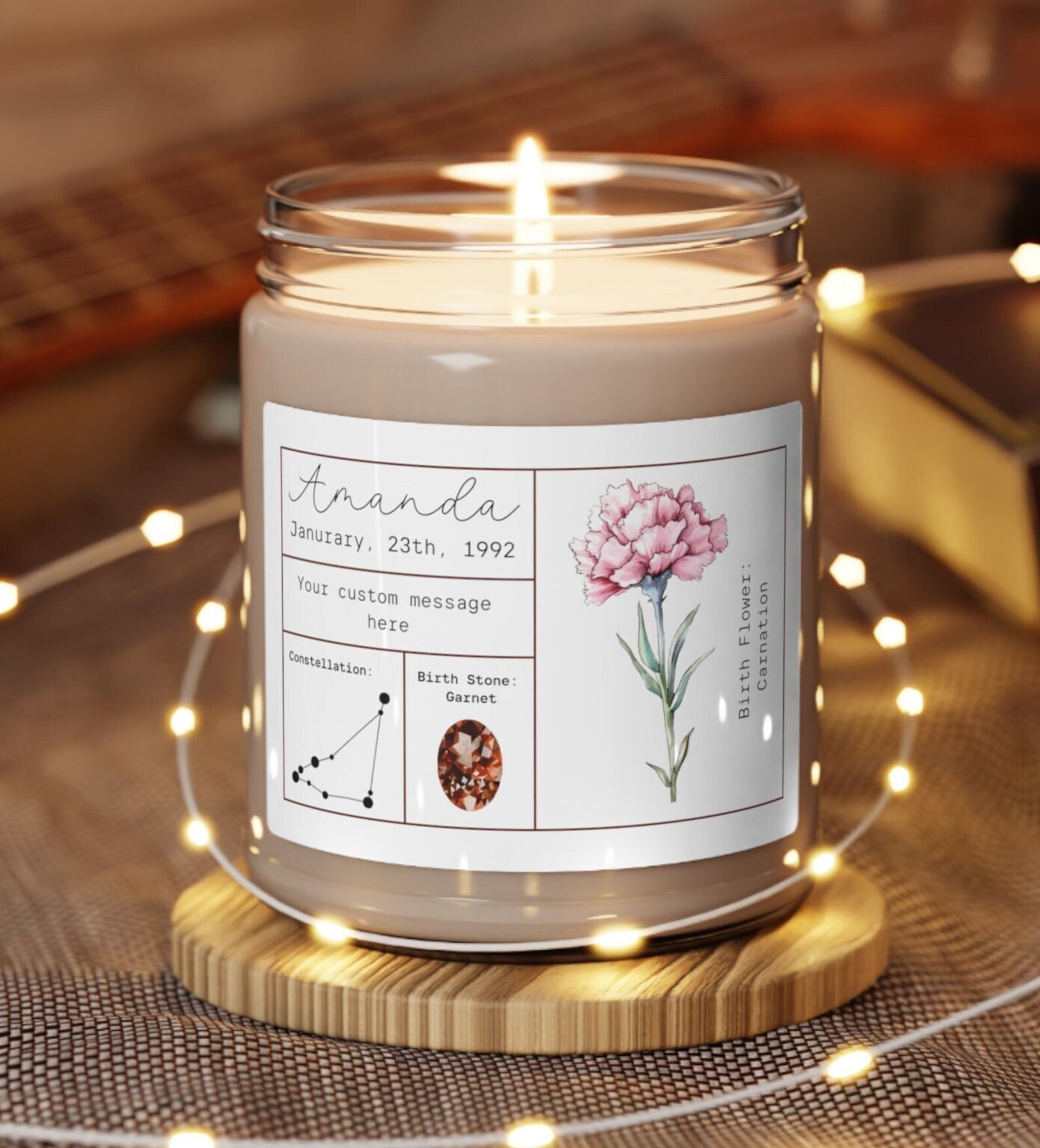 Birthdate Candle, Personalized Birth Month Candle, Gifts for Her ...