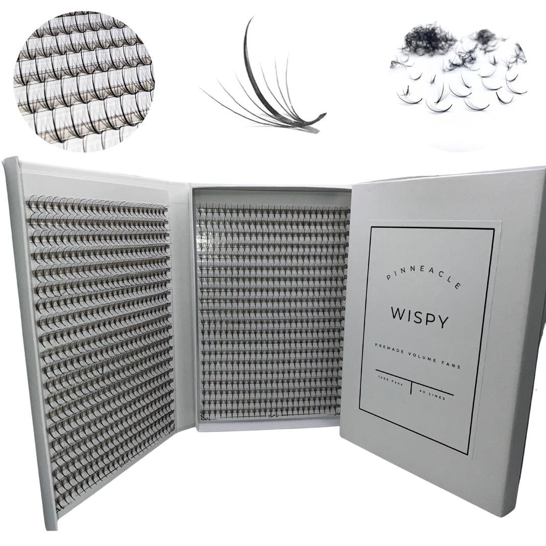 Wispy 1200 Fans | 5D | Mix 8 Sizes in 1 | Premade Spike + Volume Fans ...