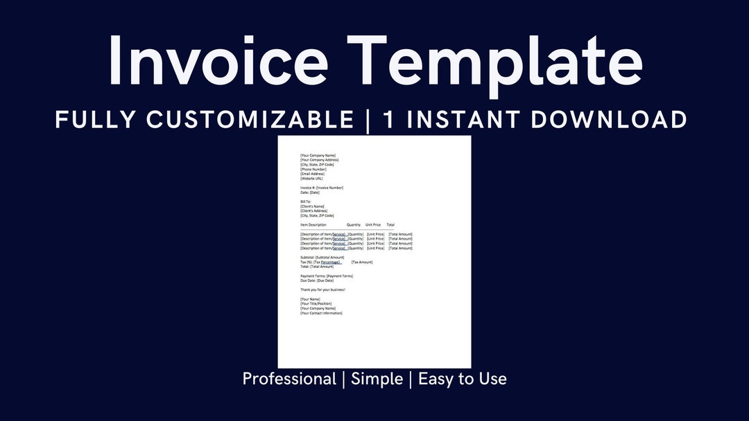 Professional Invoice Template | Small Business Owner Invoice Template ...