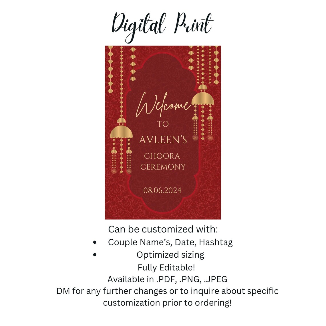Choora Sign | Punjabi Wedding Week Sign - Etsy