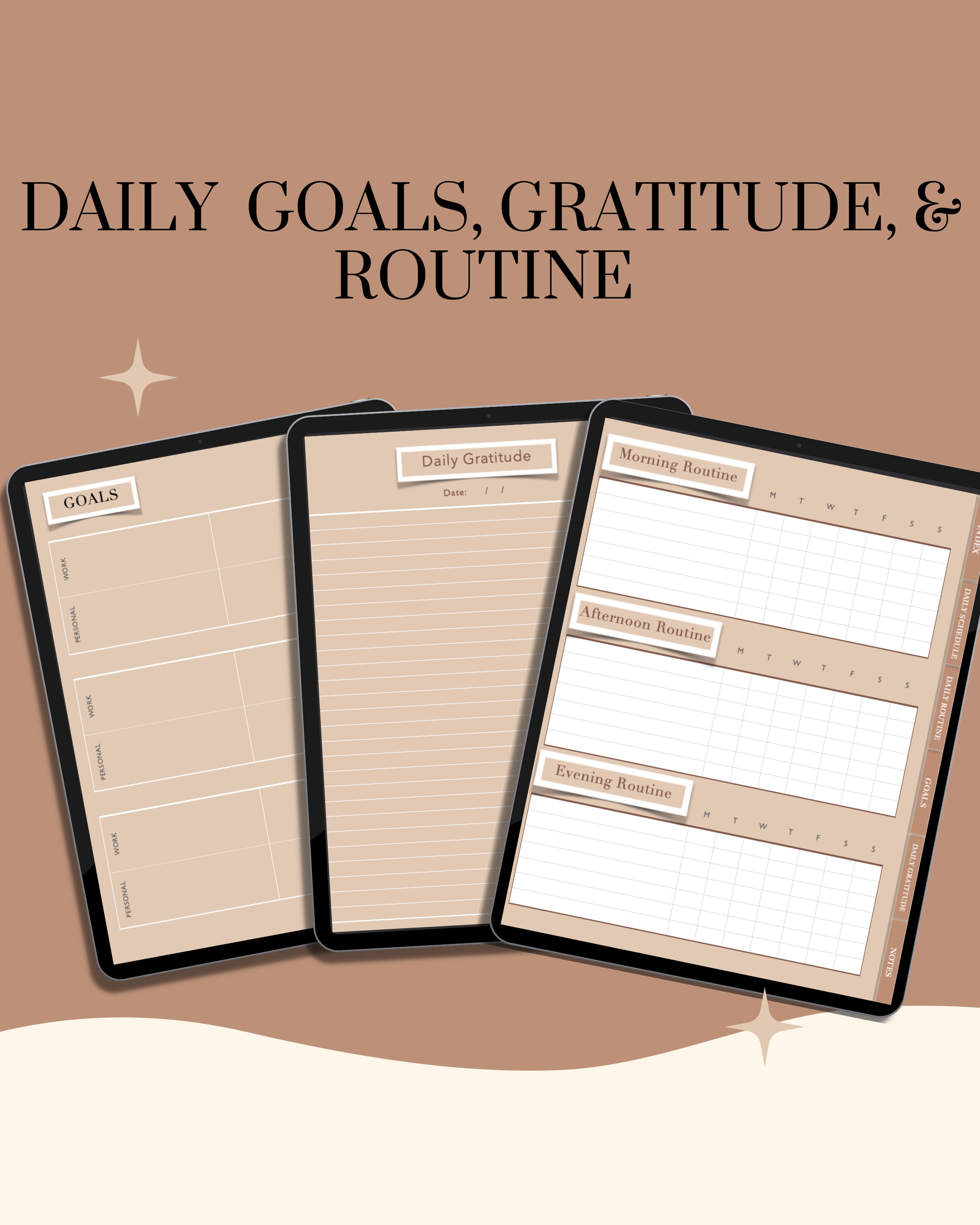 Digital Daily Planner, Portrait Digital Planner, Daily Schedule ...