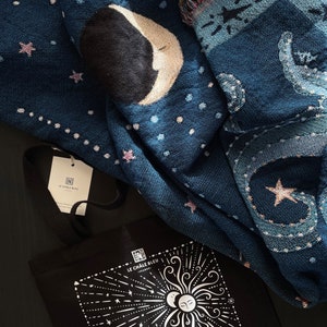 Blue Woven Cotton Wall Hanging "beautiful as the Moon" by Le Châle Bleu ...