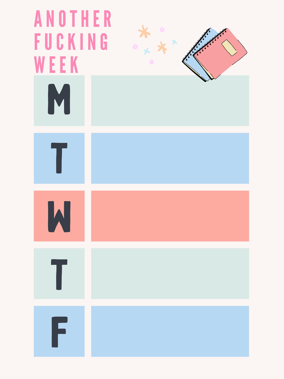 Humorous Weekly Planner - Sarcastic & Cheeky Schedule Organizer - Etsy