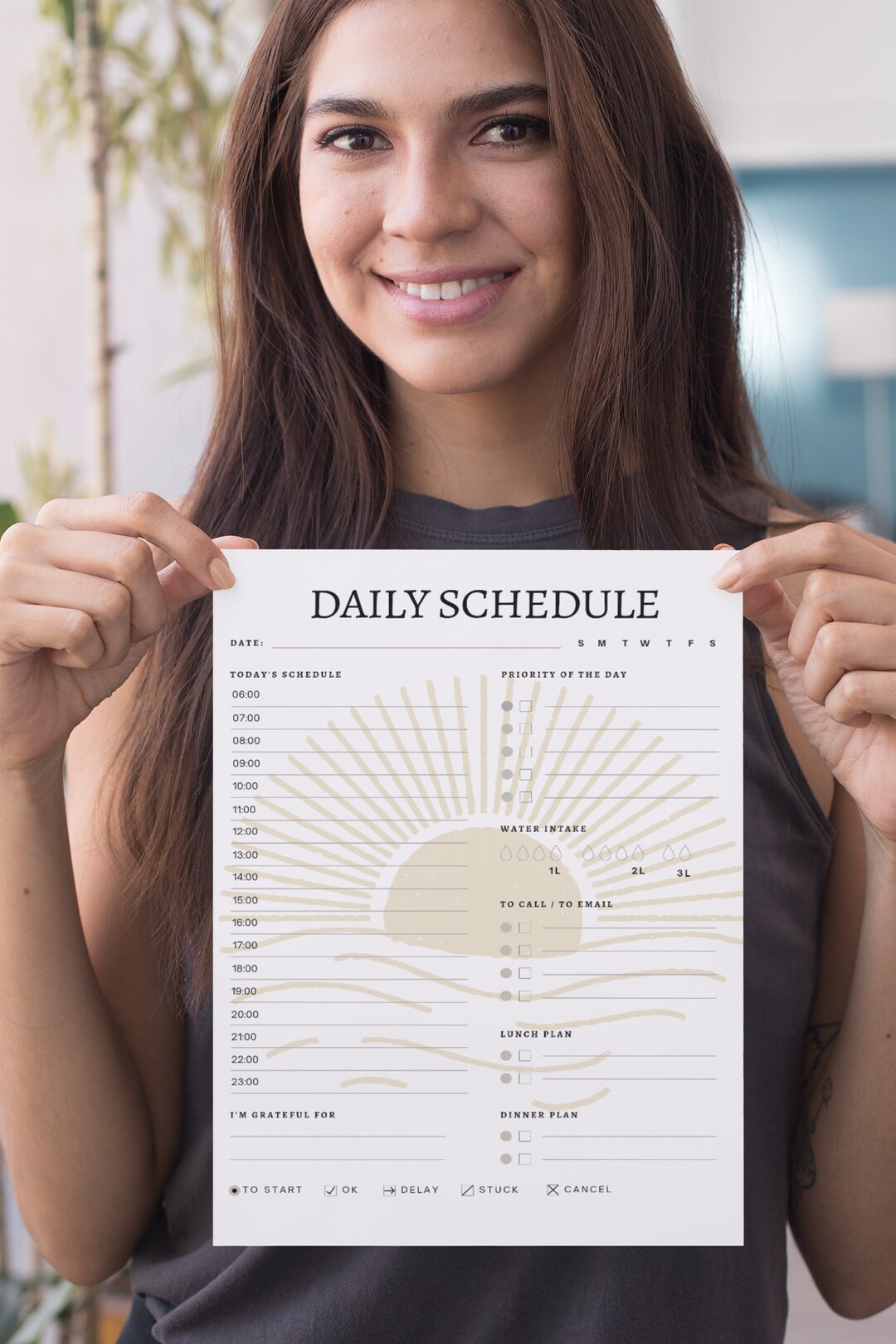 Sunrise Daily Schedule Printable | Digital Download | Instant Planner ...