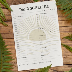 Sunrise Daily Schedule Printable | Digital Download | Instant Planner ...