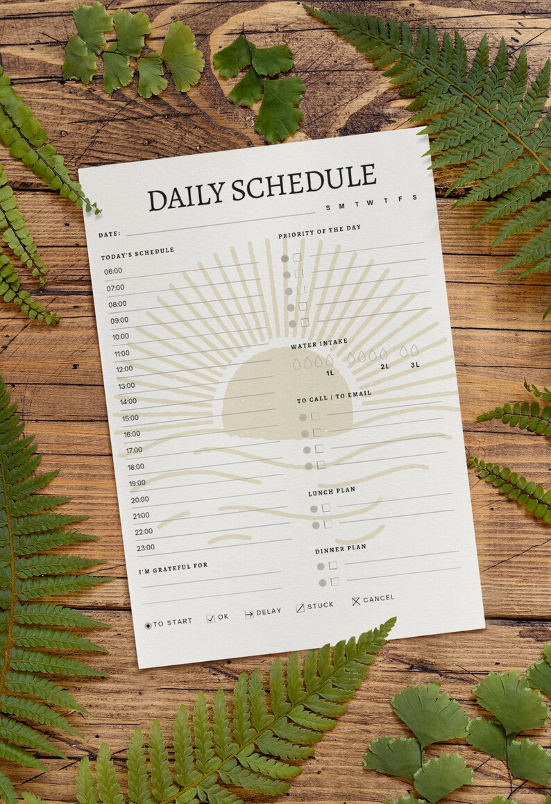 Sunrise Daily Schedule Printable | Digital Download | Instant Planner ...