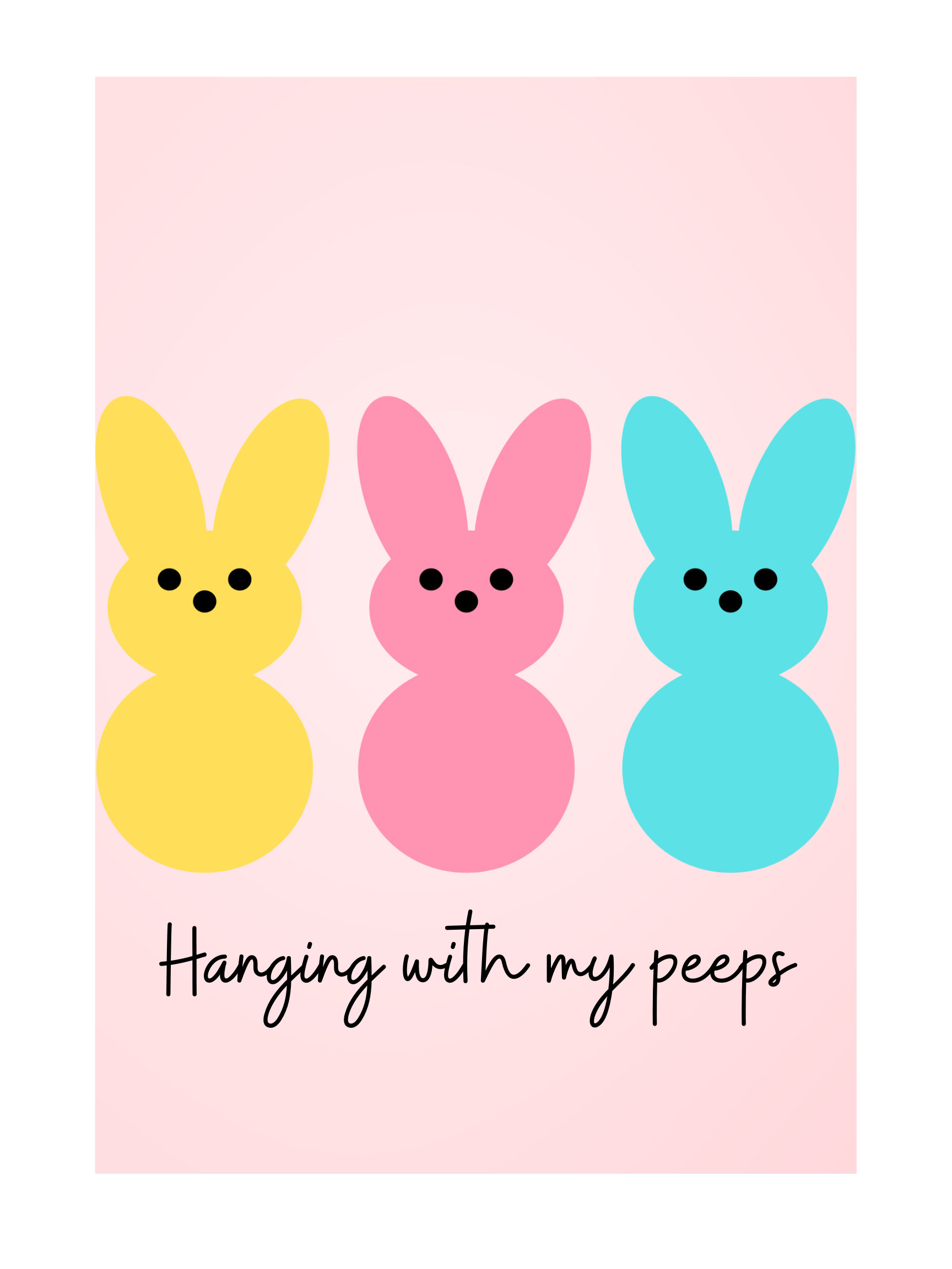 Hanging With My Peeps Easter Wall Art Candy Art Digital Download - Etsy
