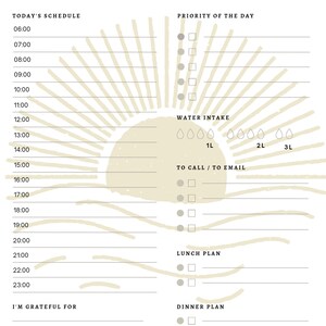 Sunrise Daily Schedule Printable | Digital Download | Instant Planner ...