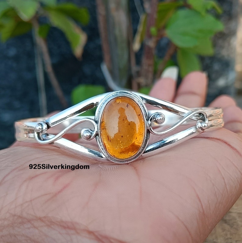 Amber Bangle, Beautiful Bangle, 925 Sterling Silver, Gemstone Bangle ...