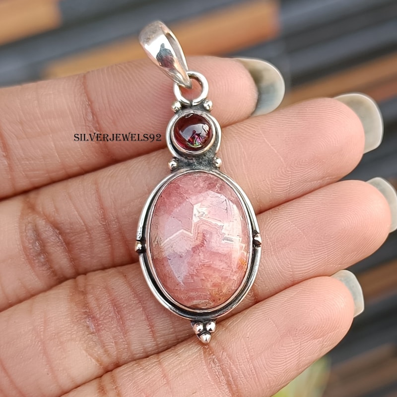 Pink Stone Pendant - Etsy