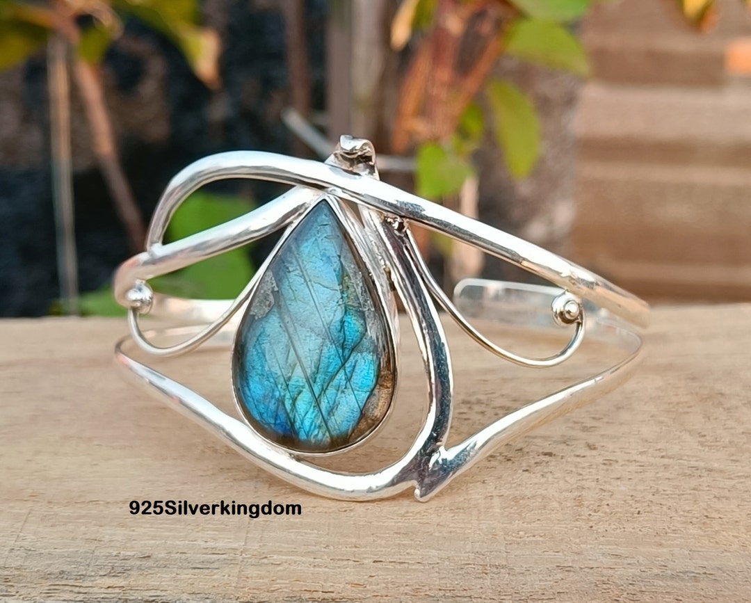 Labradorite Bangle, 925 Sterling Silver Bangle, Handmade Bangle ...