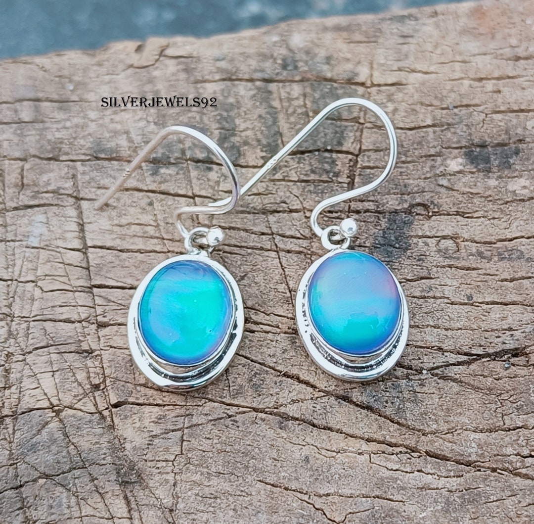 Natural Opal Earrings, Dangle Drop Earrings, 925 Silver Earrings ...