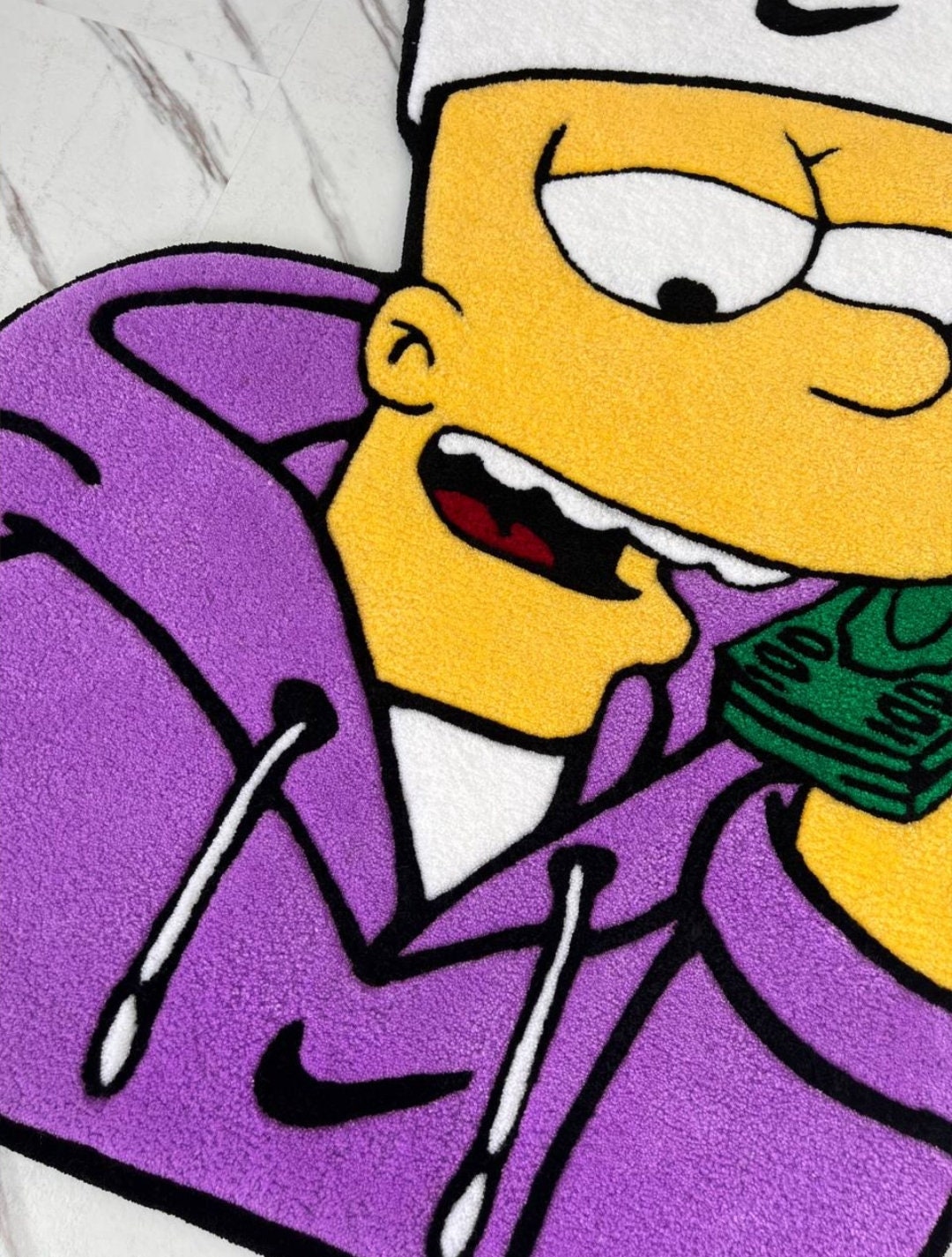 Handmade Bart Simpson Purple Tufted Rug / Simpson Rug for - Etsy
