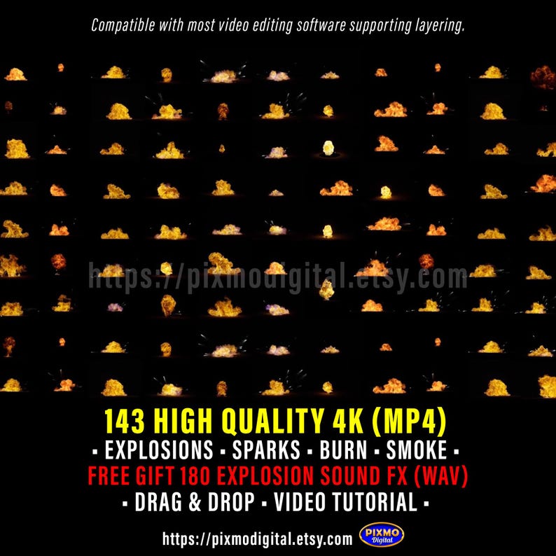 Realistic Explosion Video Overlays With Sound Effects for Content ...