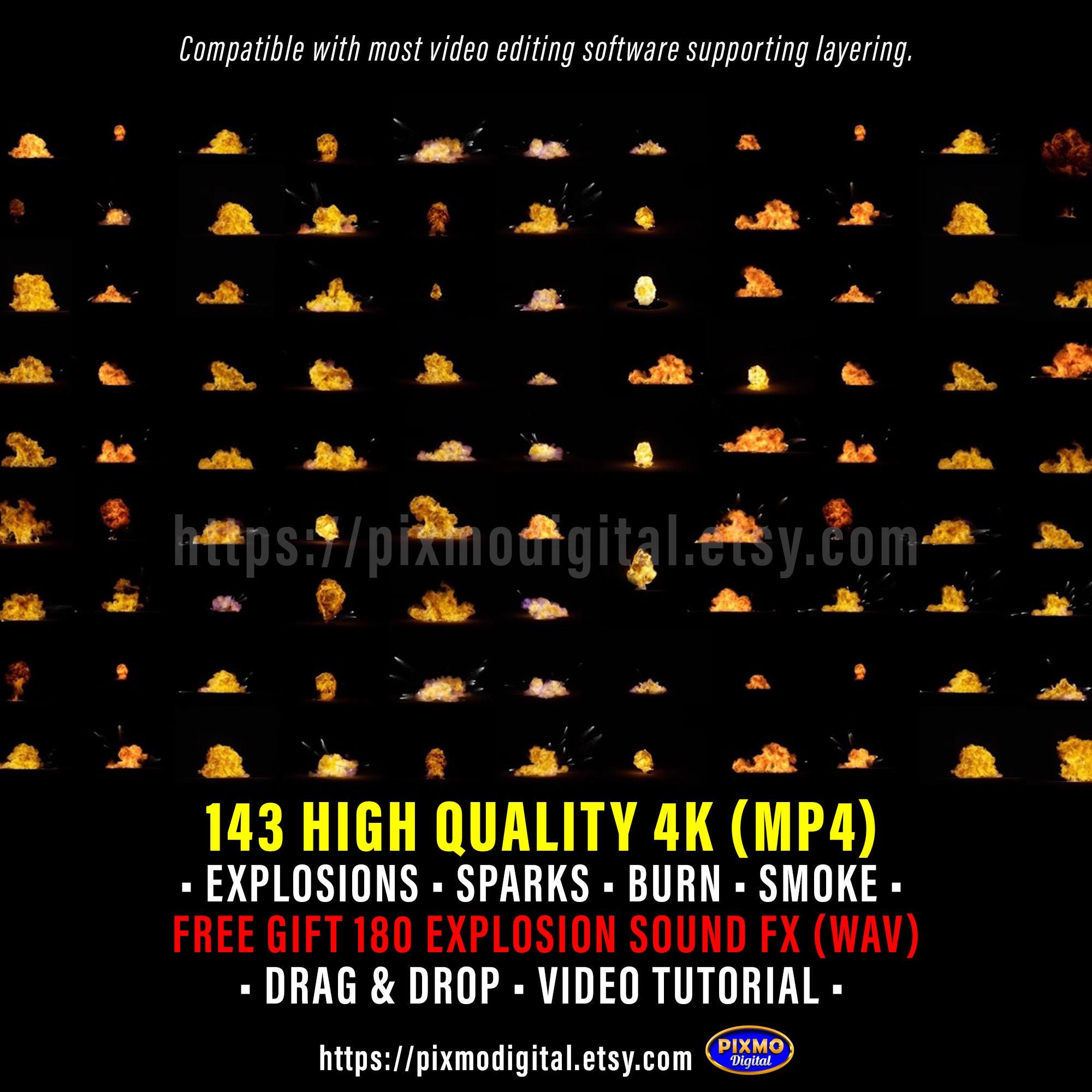 Realistic Explosion Video Overlays With Sound Effects for Content ...