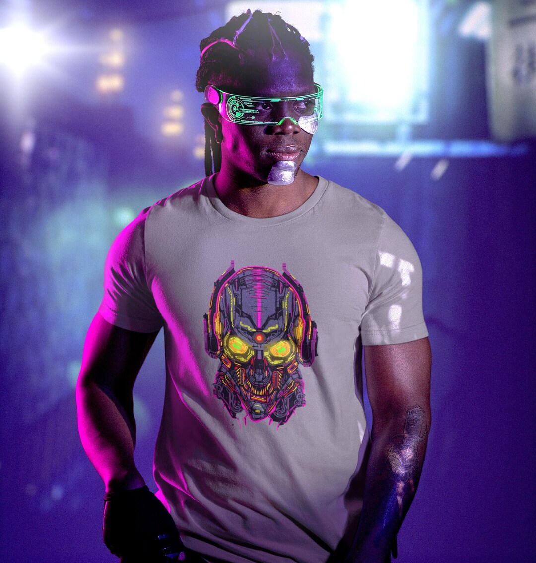 Cyberpunk Tshirt, Synthwave Retro Neon Aesthetic, Robot Sci-fi Shirt ...
