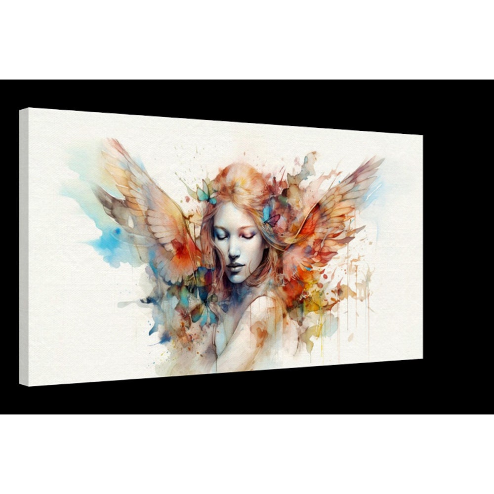 Angel Canvas Wall Art, Butterfly Winged Angel Unique Art. Beautiful ...