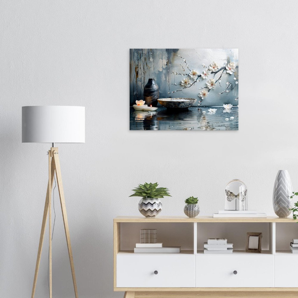 Spa Wall Art Canvas, Relaxing Bathroom Oil Painting, Calm Picture, Home ...