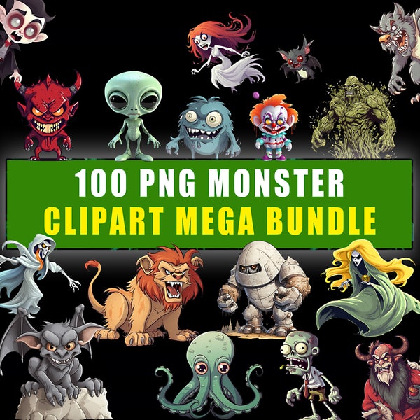 Monster Clipart - Etsy