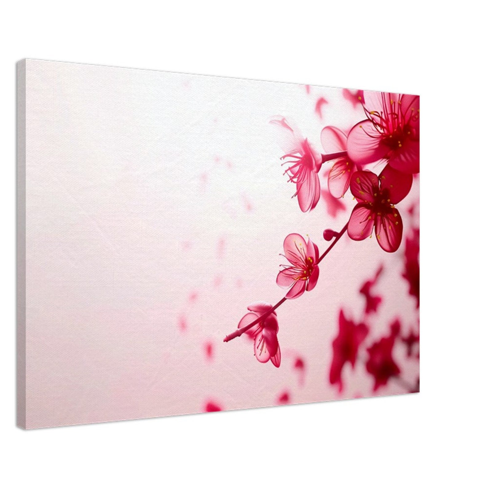 Pink Flower Canvas, Floral Wall Art, Watercolour Painting Home Decor, Japanese Flowers, Flower ...