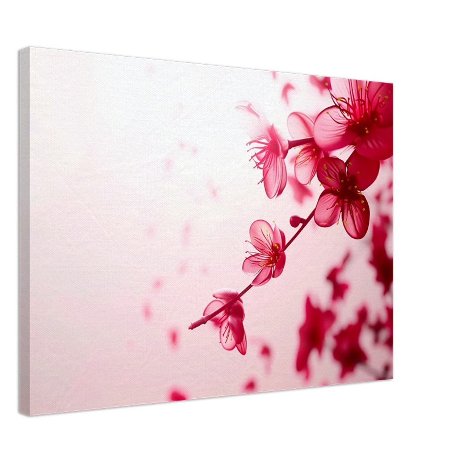Pink Flower Canvas, Floral Wall Art, Watercolour Painting Home Decor ...