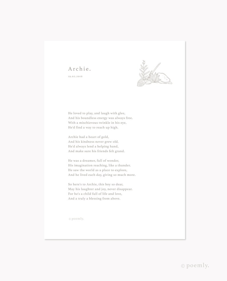 Personalised Poem, Custom Unique Name Poem, Name Poem, Poem Baby, Child ...