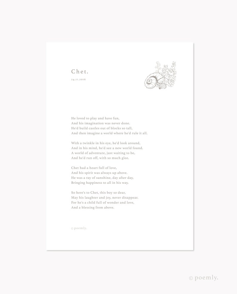 Personalised Poem, Custom Unique Name Poem, Name Poem, Poem Baby, Child ...