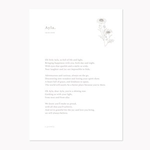 Personalised Poem, Custom Unique Name Poem, Name Poem, Poem Baby, Child ...