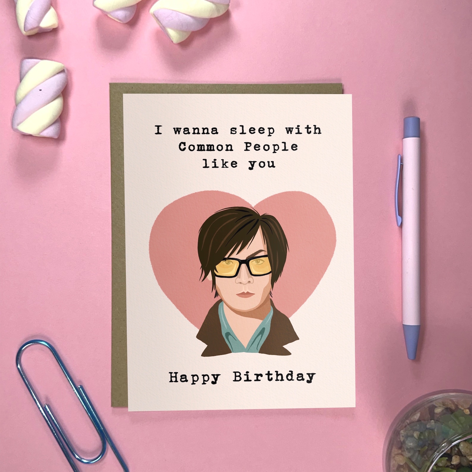 Funny Birthday Card Jarvis Cocker Pulp Common People Retro Millennials ...