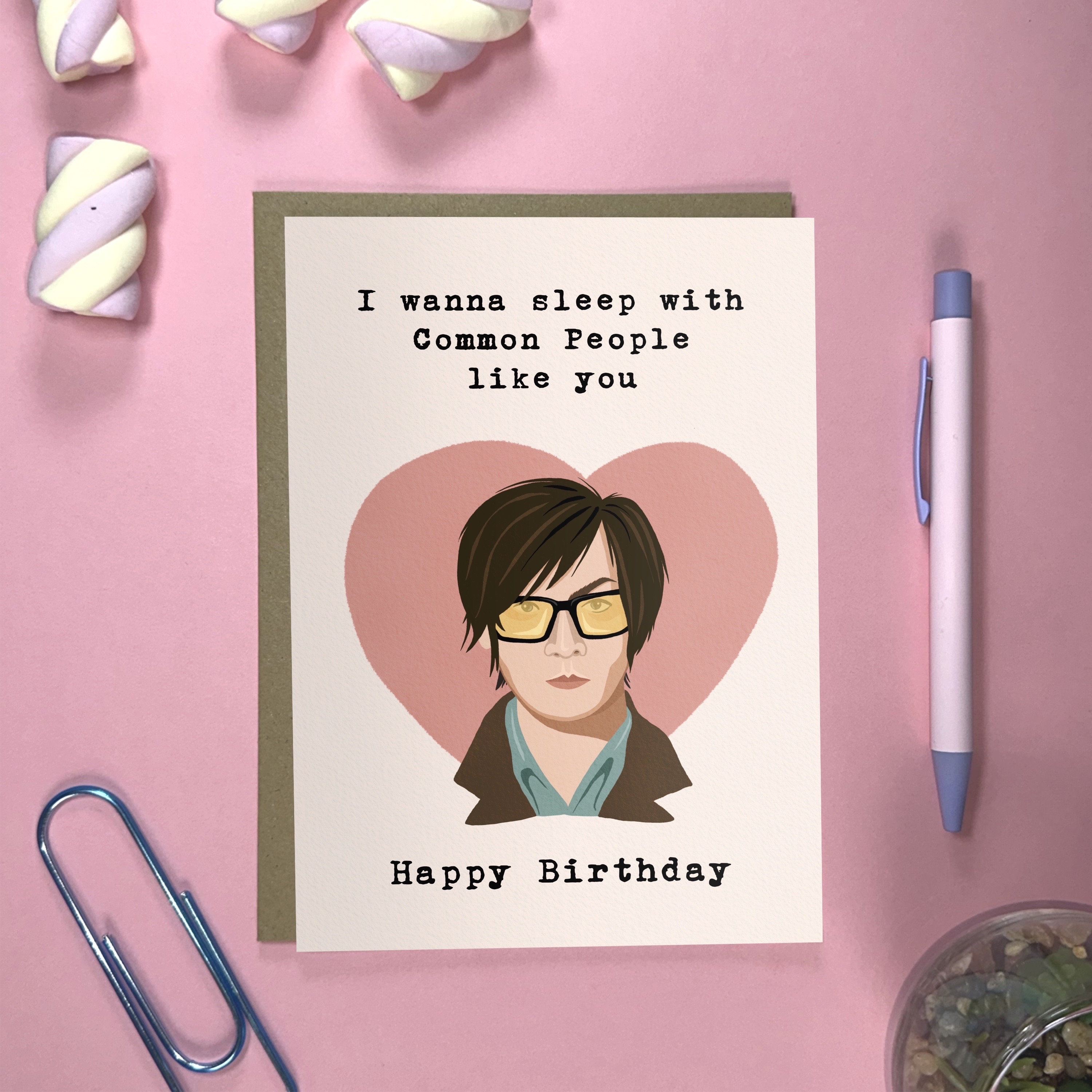 Funny Birthday Card | Jarvis Cocker Pulp Common People | Retro ...