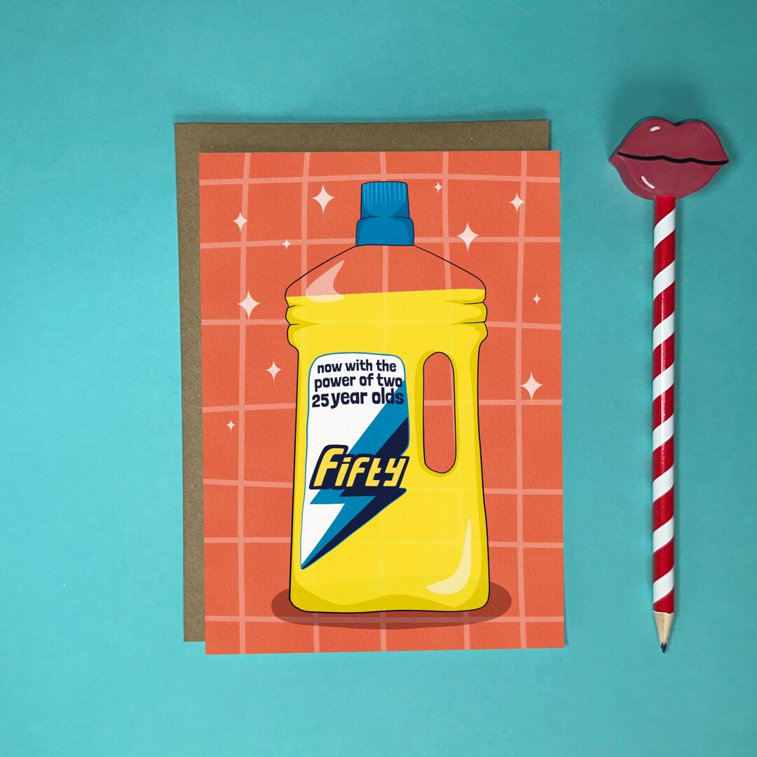 Funny 50th Birthday Card Fifty in a Flash Birthday Card for Fifty Year ...