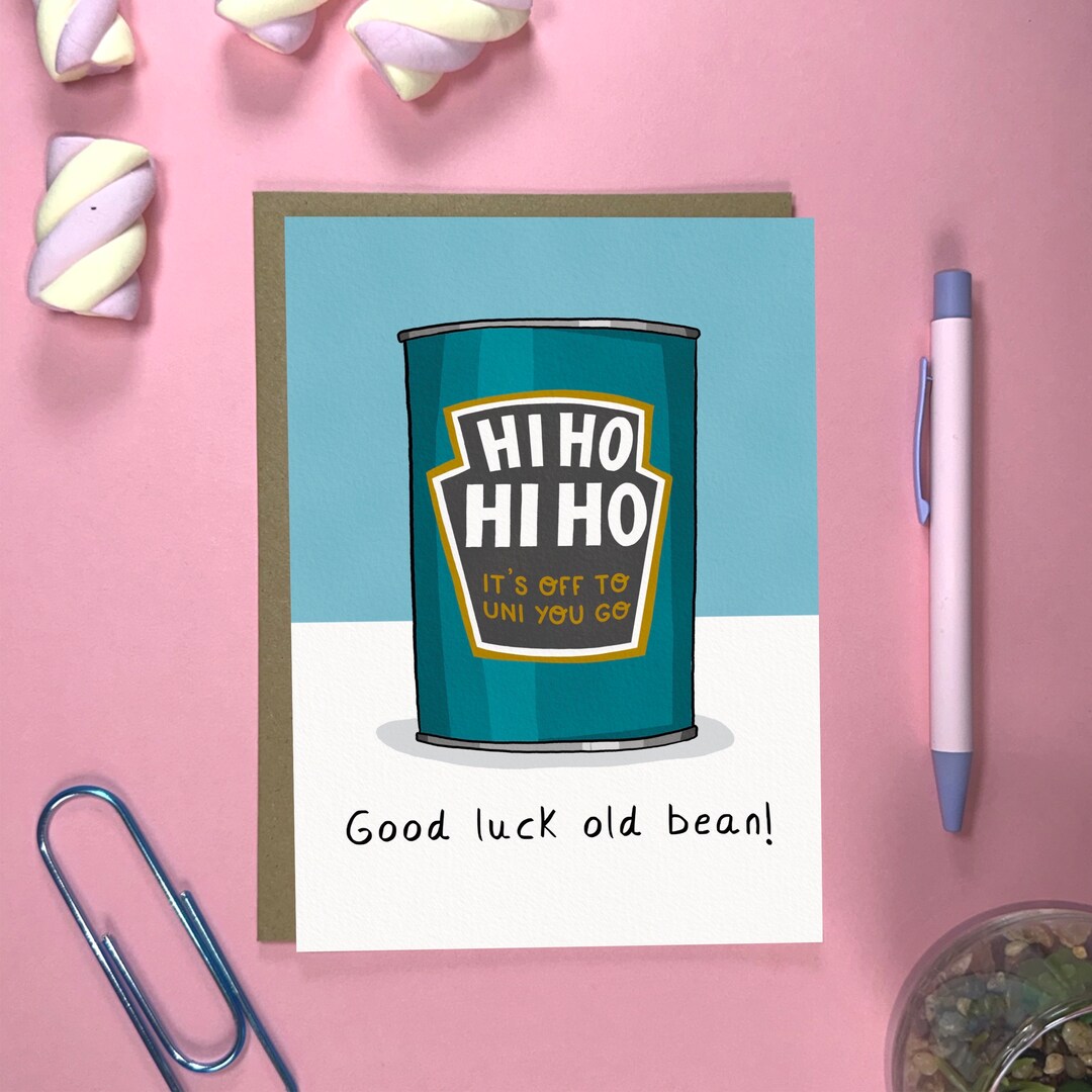 Funny Good Luck Card Baked Beans of to Uni Congratulations Exam Pass ...
