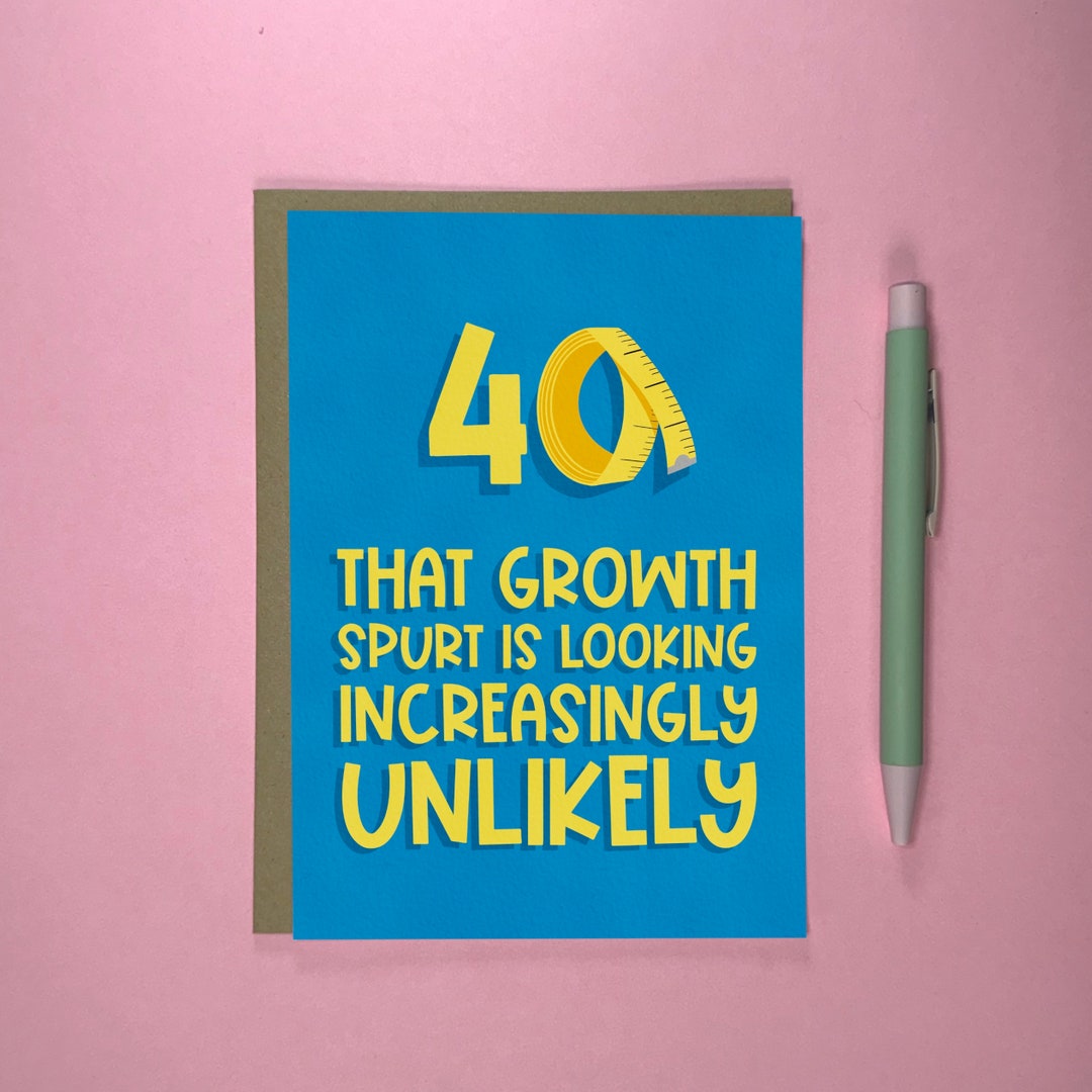 Funny 40th Birthday Card Rude Birthday Card for Short Forty Year Old ...