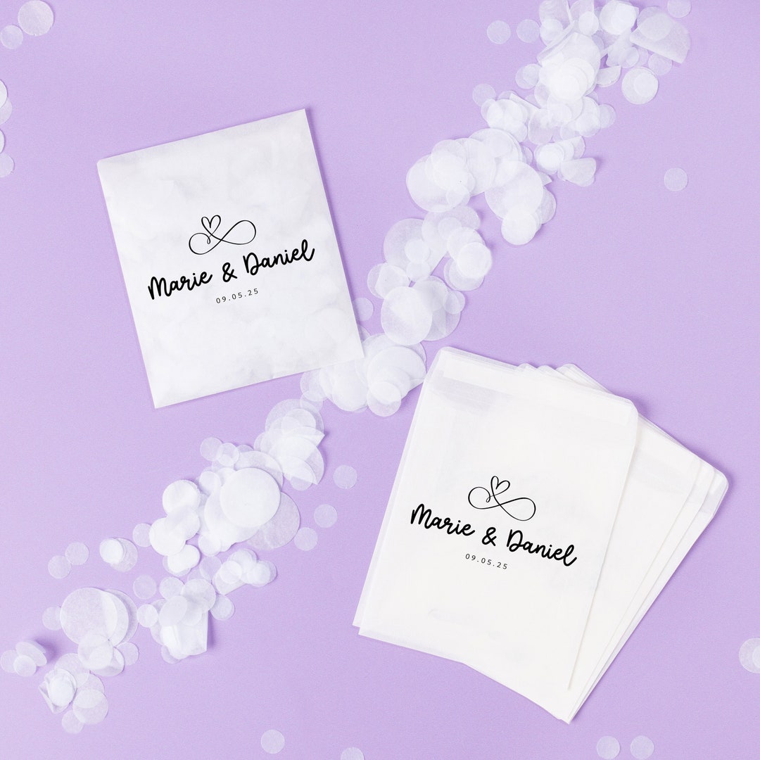 20 X Confetti + Bags | Personalised Bags | Paper Circle Confetti Packs ...