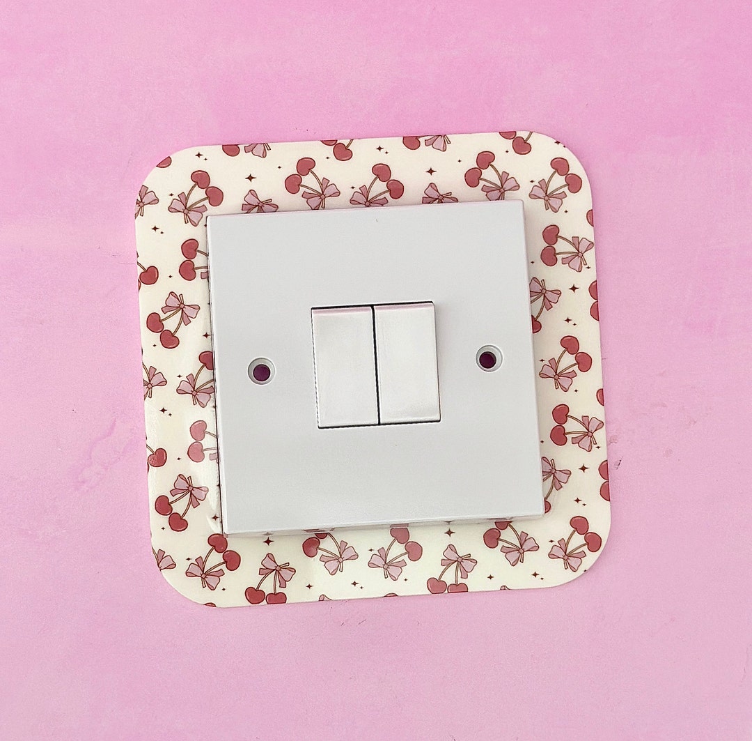Light Switch Surround | Light Decor | Room Decor | Cream, Pink Light ...