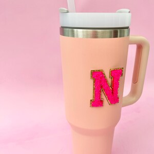 Glitter Gold Letter Tumbler Vinyl | Coloured Varsity Sticker | Tumbler ...