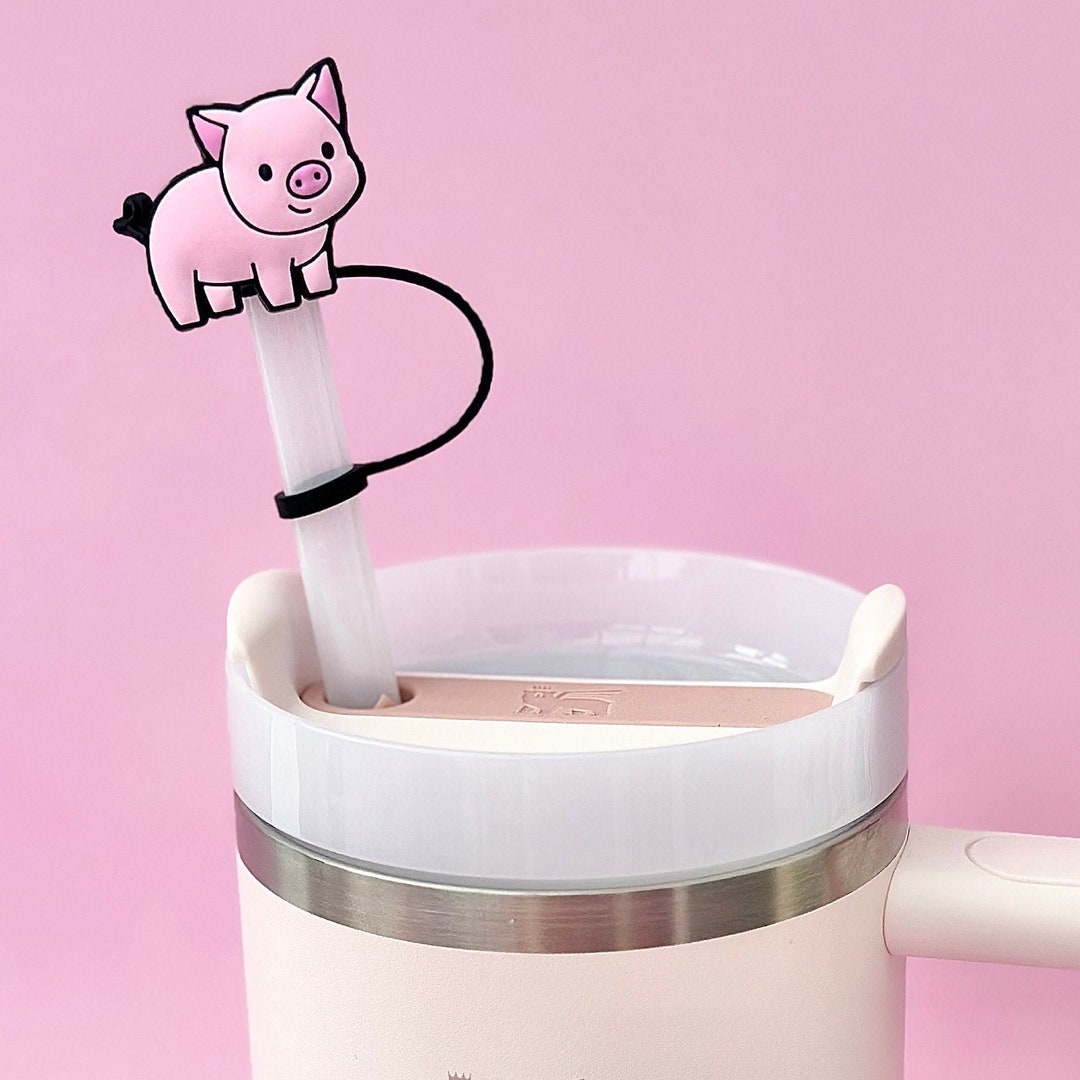 Straw Tumbler Pig | Pink Pig Cup Straw Cover | Silicone Cup Accessory ...
