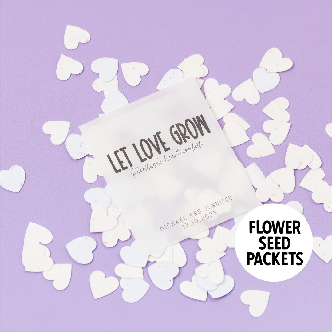 Wildflower Seed Confetti + Personalised Printed | Wedding Favours ...